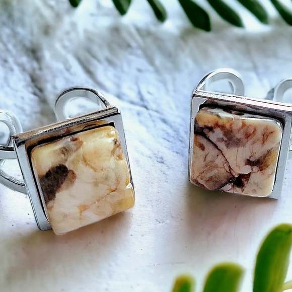 Handmade | Jewelry | Adjustable Gemstone Ring With Square Stone And ...